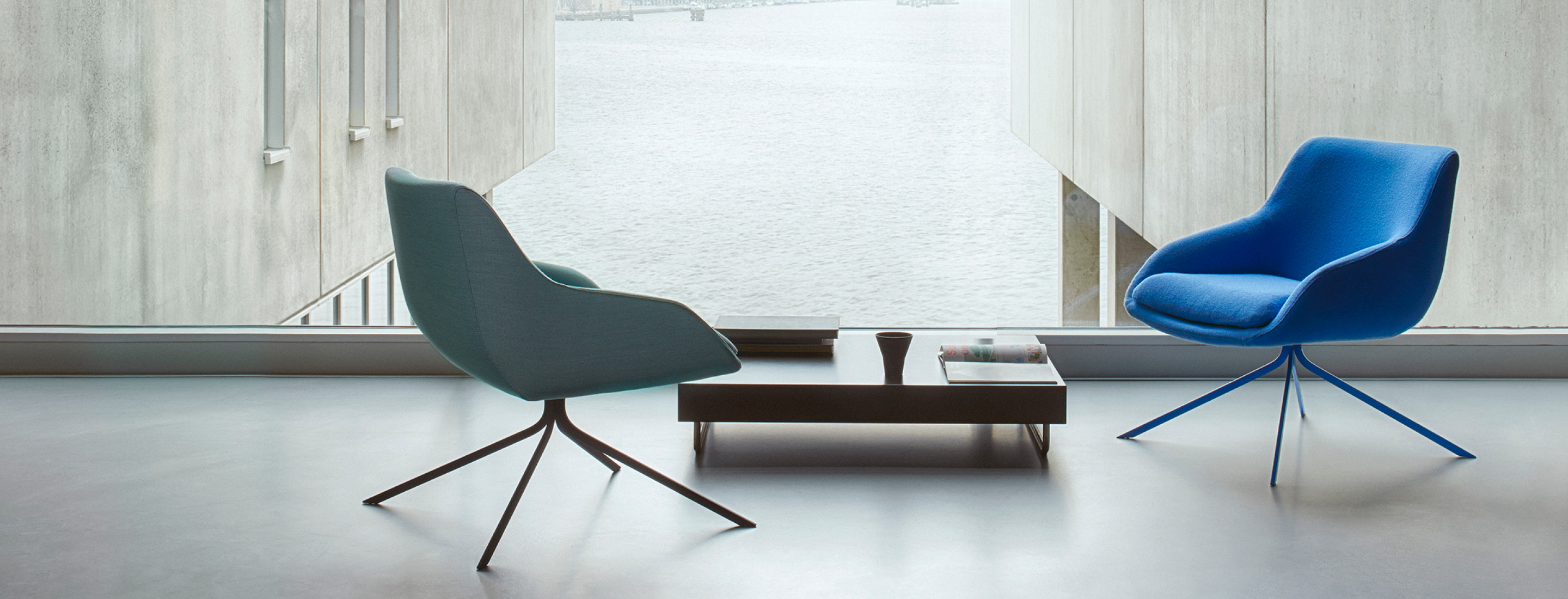Blue | compact soft seating armchair from the Palau collection of Casala