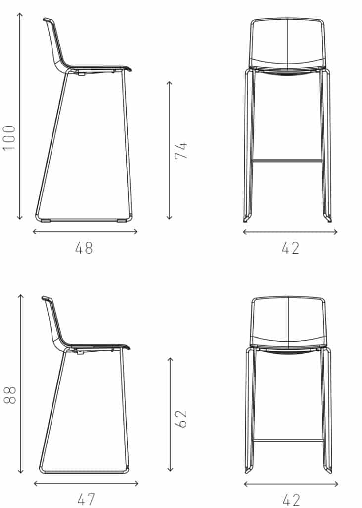 Omega I barstool | barstool with recycled felt shell by Casala