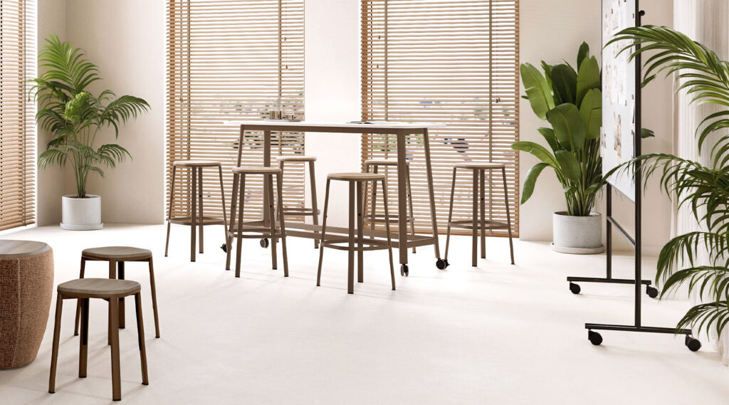 Solid | stackable barstool matching the Solid table by Casala